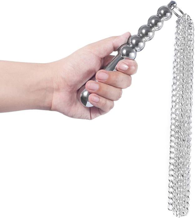 Fouet à chaîne en métal Flog Flogger Fetish Slave Sub Dom Sex Toy ...