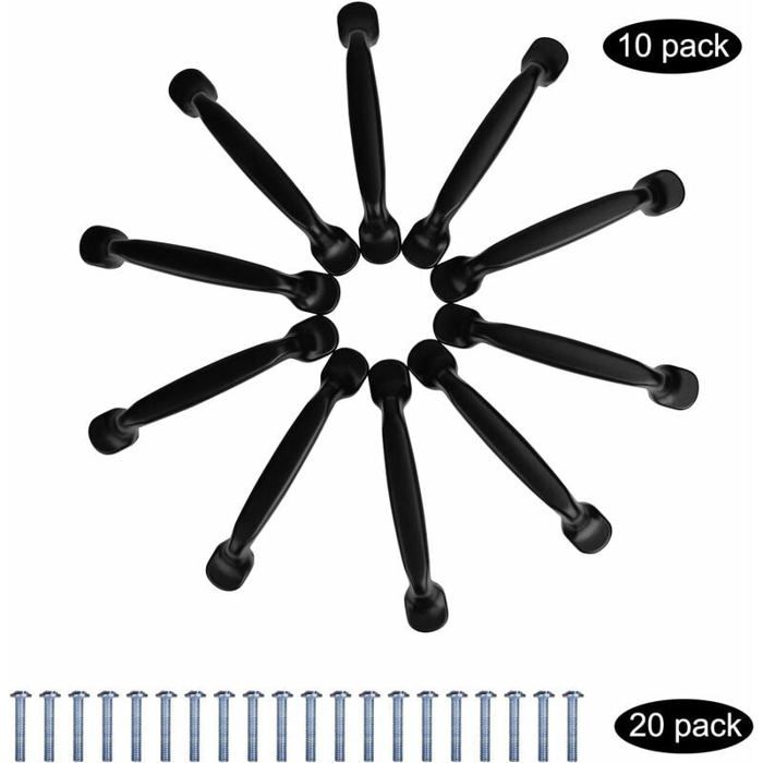 Lot de 10 poignes de porte en aluminium pour cuisine entraxe 96mm avec ...
