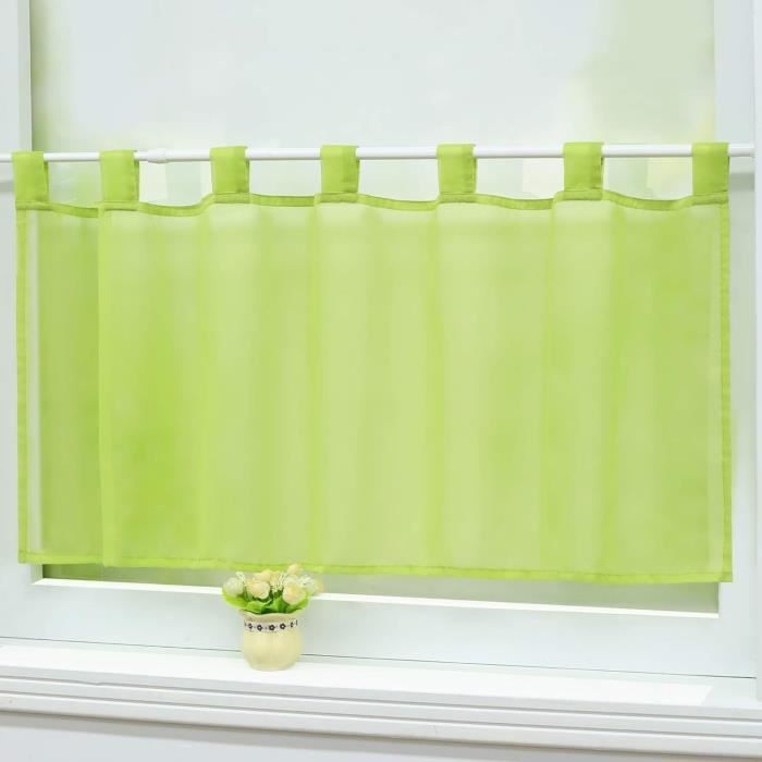 Eva Rideau Brise-Bise Uni À Passant Sans Perçage Passe Tringle En ...