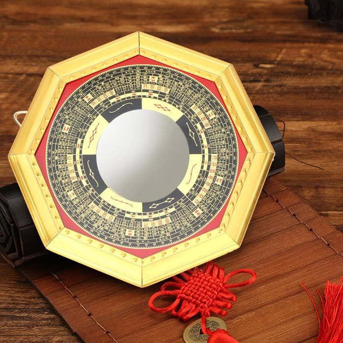 Miroir Feng Shui - DUOKON - Bagua Convexe/Concave - Bois - Rond ...
