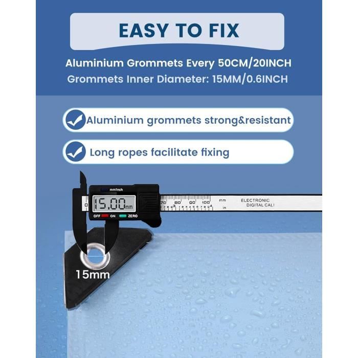 2x3m Bâche Transparente avec œillets, 350 g-m² Bache de Protection ...