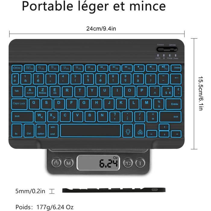 Clavier Bluetooth Rétro-Éclairé [Azerty Français] Pour Ipad 10,2 Pouces ...