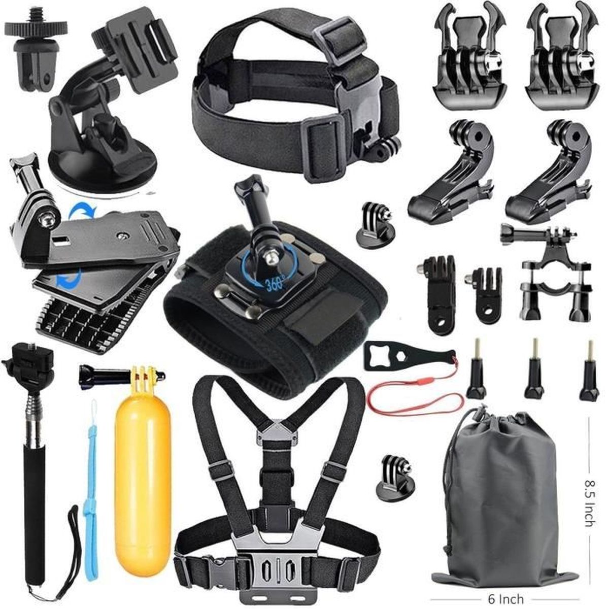 Kit d'accessoires pour GoPro Hero 6,5 Black, HERO (2018), Session Héros ...