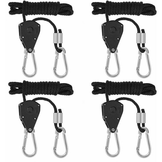 Corde à Cliquet Réglable - YYV - 150 LB - 18 Pouces - Lot de 2 - Noir ...