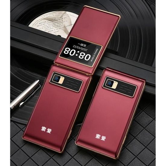 Mafam téléphone portable T618 pliable et Senior -Rouge - Cdiscount ...