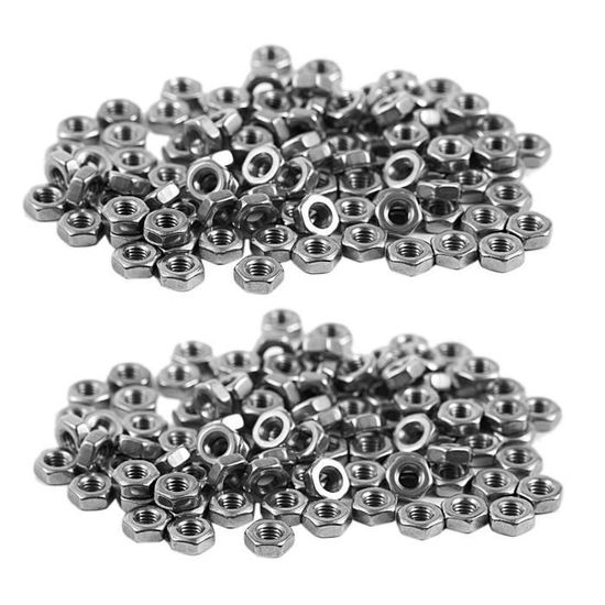 200Pcs M3 Ecrou Femelle 3mm Ecrou Hexagonal Ecrou Argente - Cdiscount ...