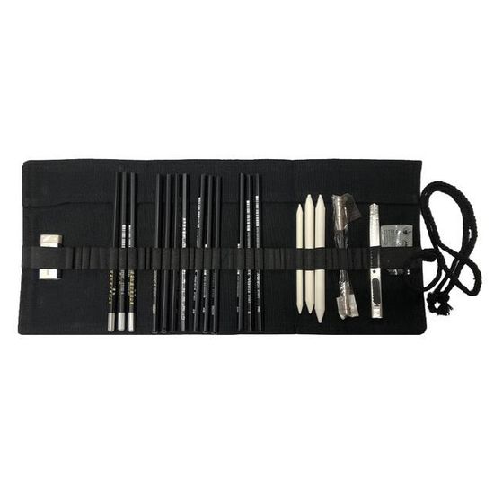 CRAYON GRAPHITE,B--Ensemble de crayons à croquis professionnels, ensemble complet de crayons à ...