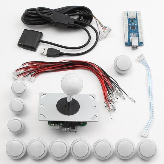 Kit DIY Joystick Bouton 5Pin Jeu Arcade Complet Encoder USB Board Délai ...