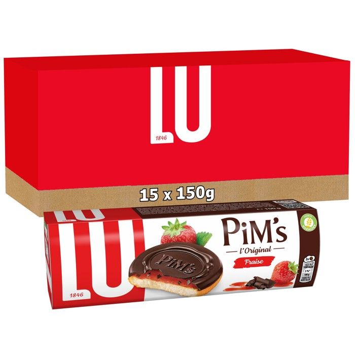LU - Pim's Fraise Touche De Fraise des Bois 150g - Lot de 15 ...