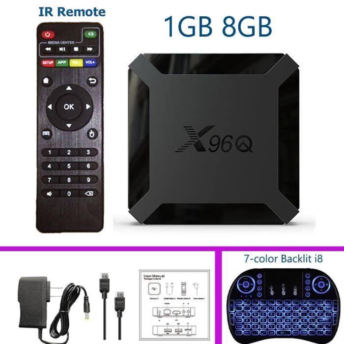 Ue Plug - 1 Go8 Go Ajouter un clavier - Boîtier Smart TV X96Q Allwinner H313, Android 10.0, Quad ...