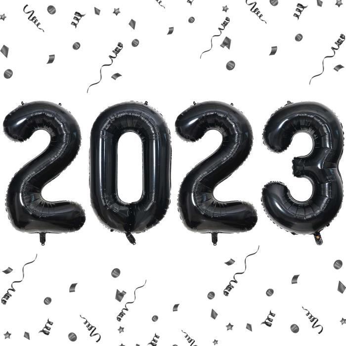 Ballons Noirs 2023 - Grand Chiffre 2023 - Décoration De Fête Du Nouvel An 2023 - Kit De Ballons ...