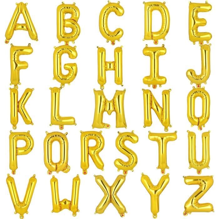 16 Inch Lettres F Doré Helium Ballon Petit Mylar Alphabet Ballons ...
