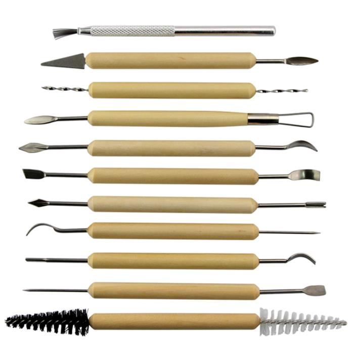 Kit de 11 outils sculpture bois outil de carving pour poterie et ...