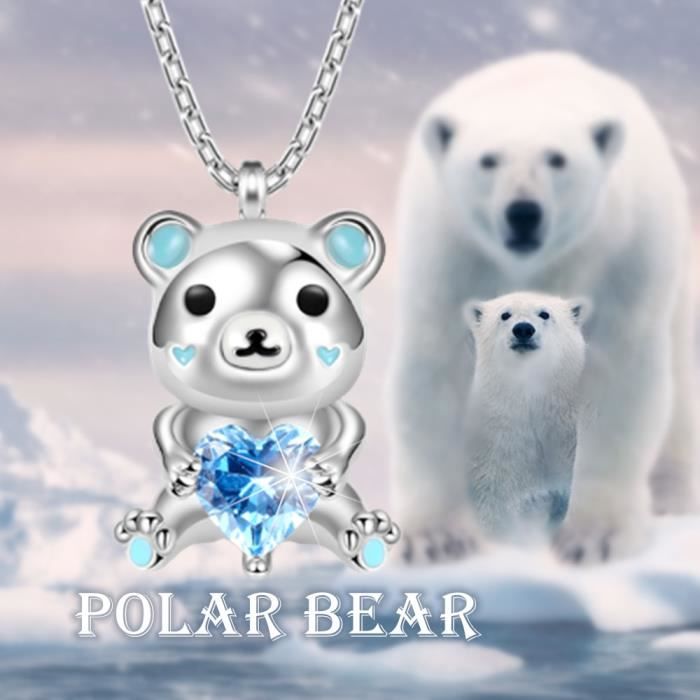 Ours polaire - Mignon Dessin Animé Axolotl Coeur Strass Pendentif ...