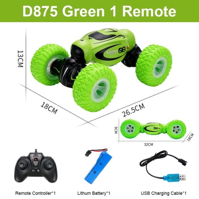 Voiture cascadeuse télécommandée D875 4WD - Marque - Modèle - Vert - Mixte - Cdiscount Jeux - Jouets