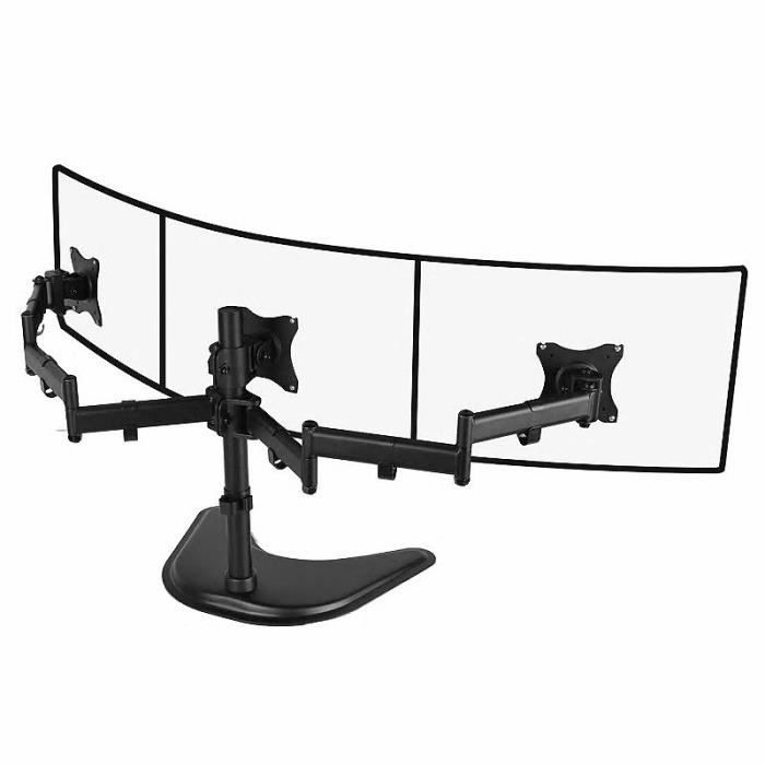 Support Bras Trois Moniteurs Triple Écran 27 Pouces Support Pour Bureau ...