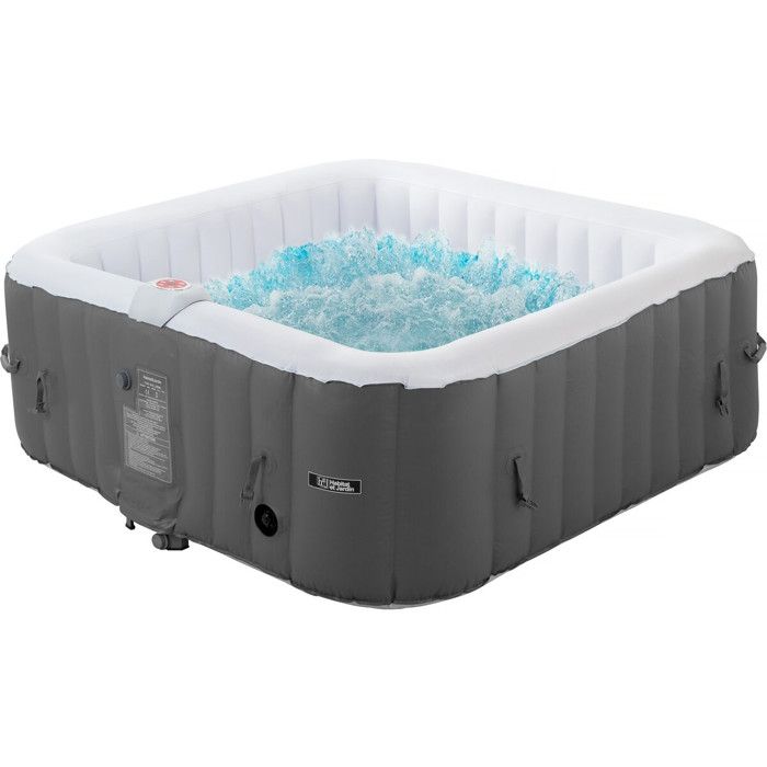 Spa gonflable "RIVIERA" en PVC - 6 places - Gris/blanc - Cdiscount Jardin