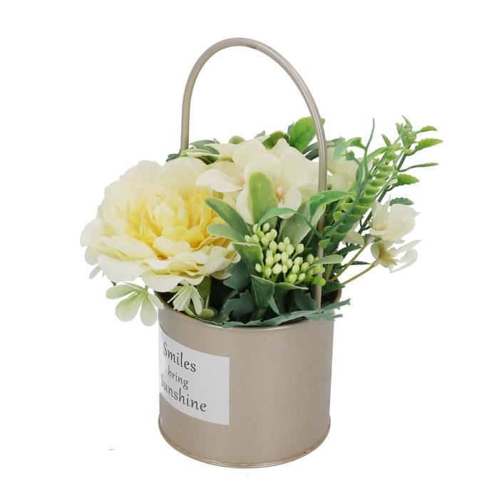 HURRISE faux panier de fleurs Faux fleur suspendus panier Simulatio fer ...