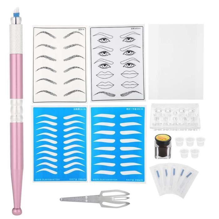 Mxzzand Kit de microblading Kit de tatouage de sourcils Microblading ...