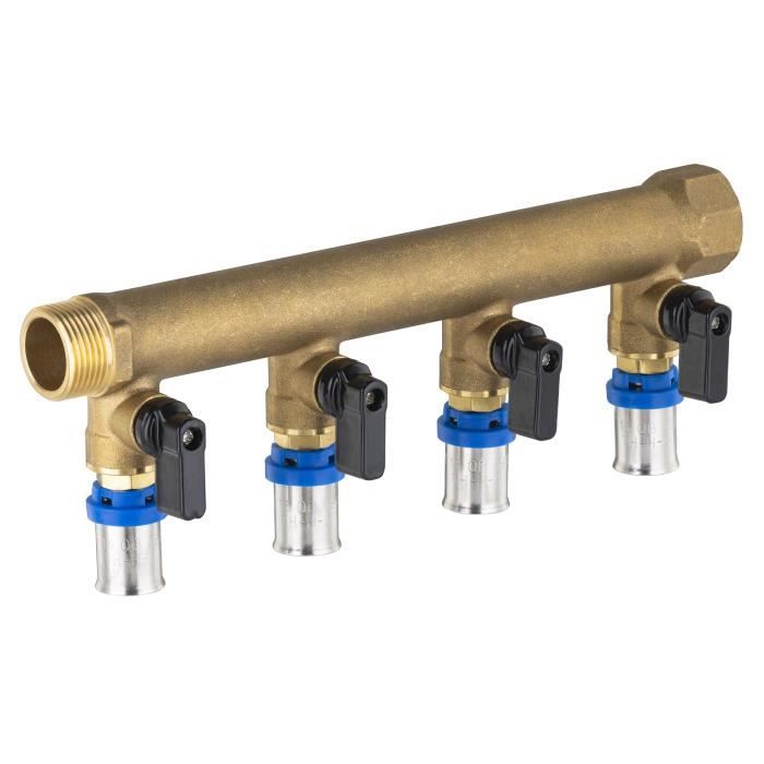 Collecteur mâle - femelle 20x27 - 4 départs multicouche à sertir Ø16 à ...