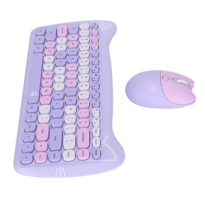 Ensemble clavier souris - OMABETA - Forme de Chat Mignon - Sans Fil 2 ...