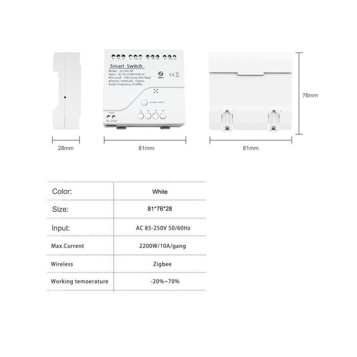 4CH Tuya Zigbee Smart Switch Module 85-250V Relay Smart Home Remote ...