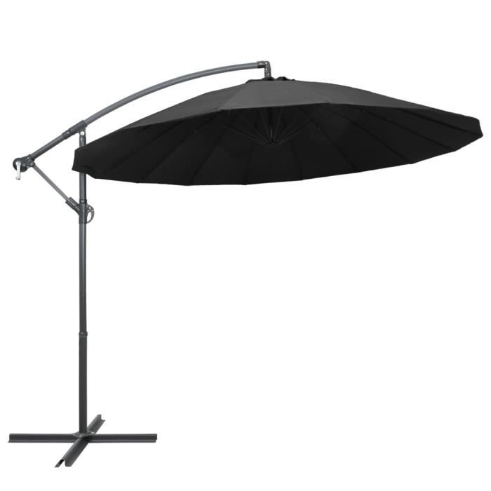 PAL-Parasol suspendu Anthracite 3 m Mât en aluminium-PAL47222 ...
