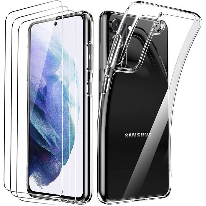 Pack coque Samsung Galaxy S22 et 3 Pièces Verres Trempés Protection ...