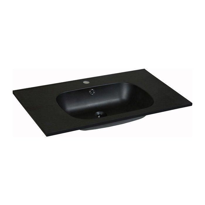 Vasque à encastrer en résine effet pierre - Noir - L80 x l46 cm - OKIWA ...