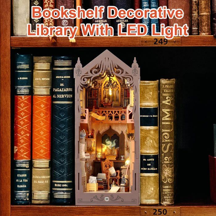 Book nook kit puzzle 3D book nook bibliothèque, DIY miniature house ...