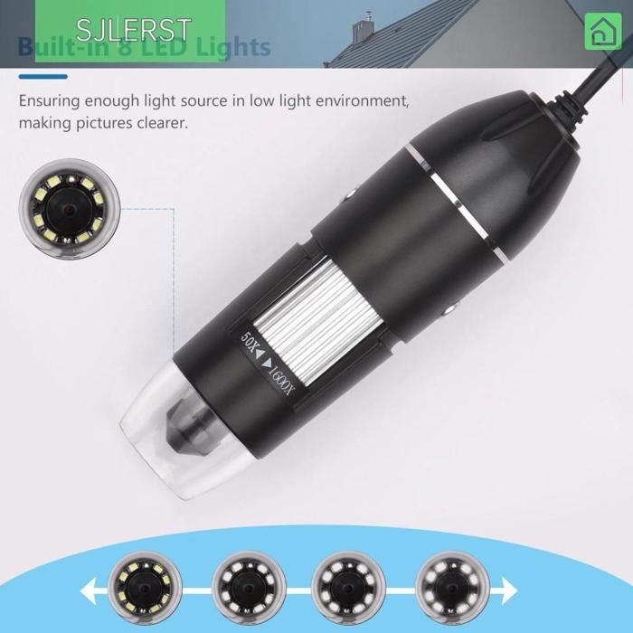 Sjlerst Microscope USB USB 1600x HD Portable Electron Digital ...