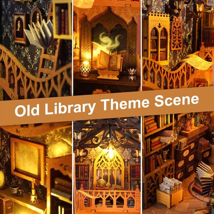 Book nook kit puzzle 3D book nook bibliothèque, DIY miniature house ...