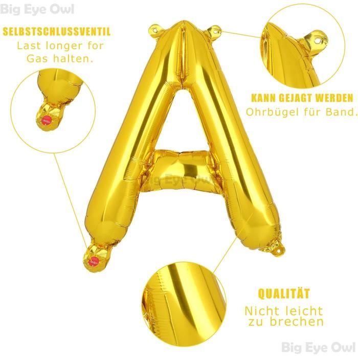 16 Inch Lettres F Doré Helium Ballon Petit Mylar Alphabet Ballons ...