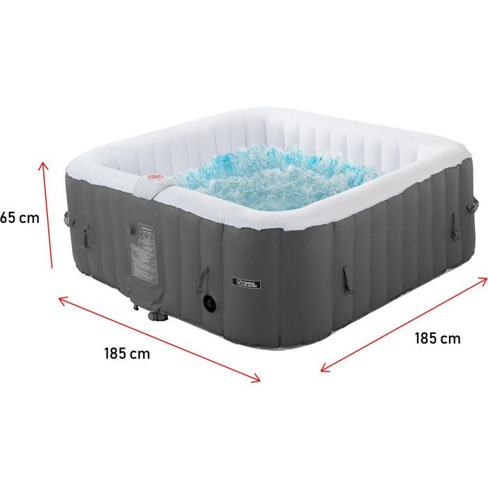 Spa gonflable "RIVIERA" en PVC - 6 places - Gris/blanc - Cdiscount Jardin