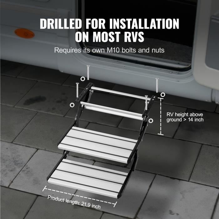 Marchepieds pour Camping-cars-VEVOR-2 Marches-Caravane Rétractable ...