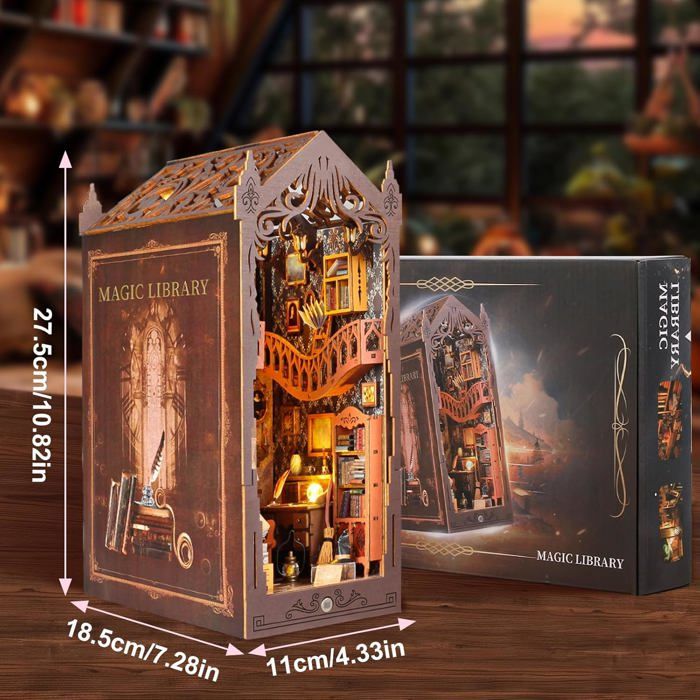 Book nook kit puzzle 3D book nook bibliothèque, DIY miniature house ...