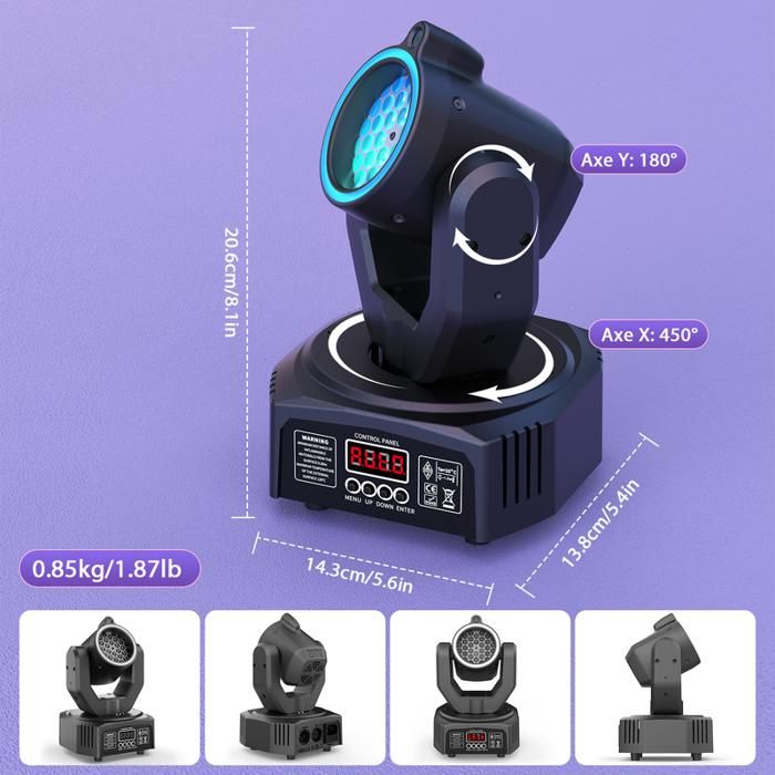 HOLDLAMP 120W Lyre LED RGBW DMX Beam Gobo Avec Bande Lumineuse RGB et ...