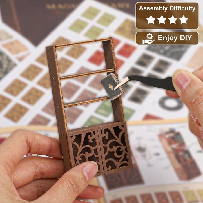 Book nook kit puzzle 3D book nook bibliothèque, DIY miniature house ...