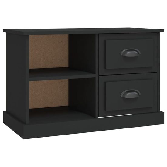 Meuble TV - Ingénier - Buffet TV - Bois d'ingénierie - Noir - 73x35,5x47,5 cm - Cdiscount Maison