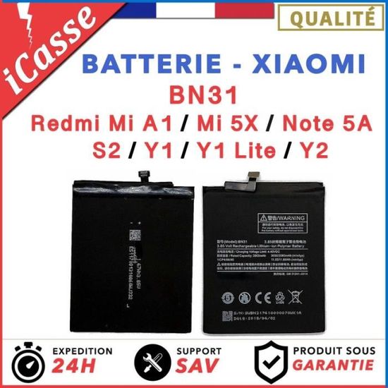 Batterie Xiaomi BN31 Redmi Mi A1 / Mi 5X / Note 5A / S2 / Y1 / Y1 Lite / Y2 AAA - Cdiscount ...