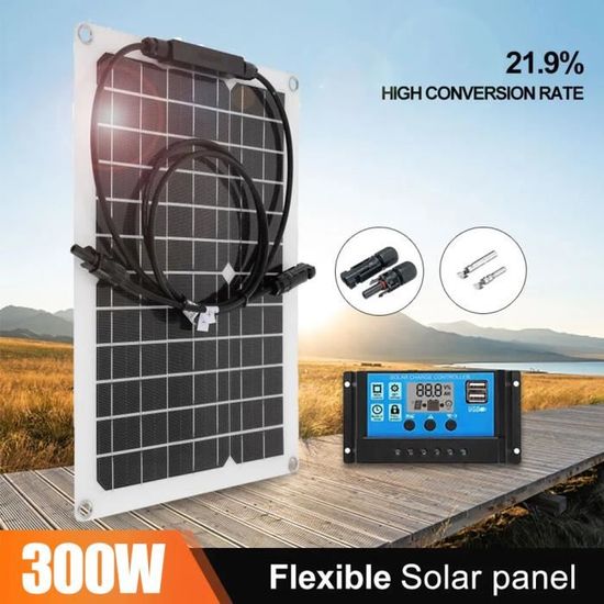 Panneau Solaire 300W,Panneau Solaire USB 5V,Kit de Panneau Solaire Bricolage pour téléphone ...