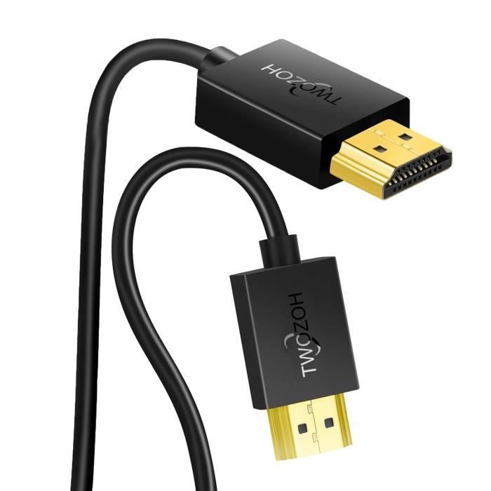 Flexible et Slim Câble HDMI 5M, Ultra Thin HDMI vers HDMI Cable ...