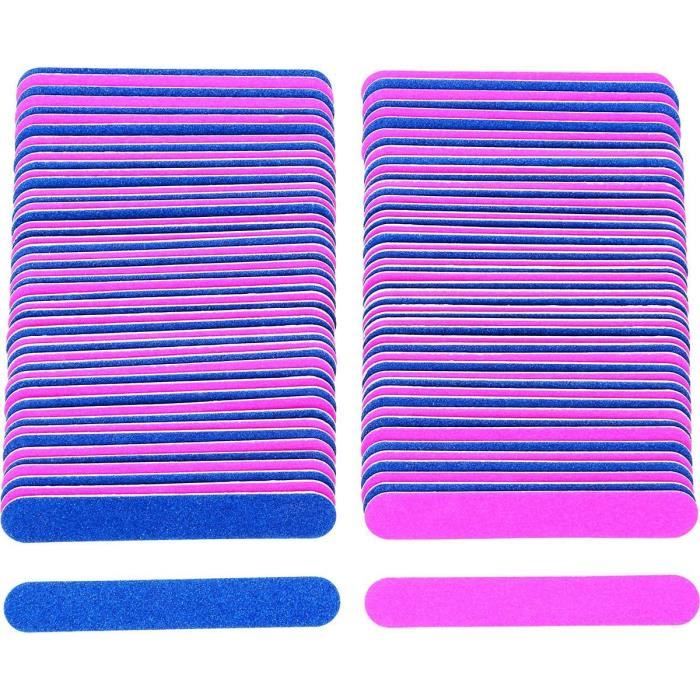 100 Pcs Limes a Ongles, Lime a Ongle Professionnelle 180-240 Grain ...