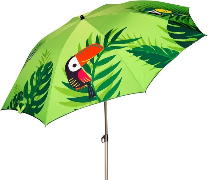 Parasol de plage tropical,200 cm,design photoréaliste,mât en acier ...