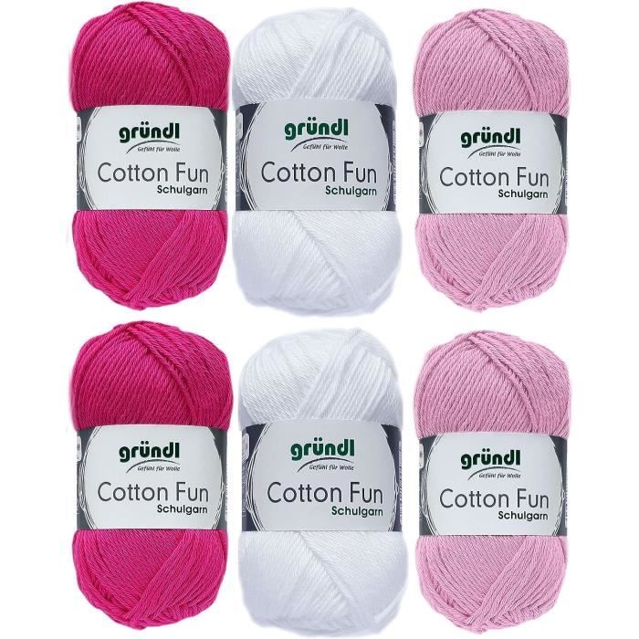 Cotton Fun Lot De 6 Pelotes De Fil À Tricoter Avec Instructions ...