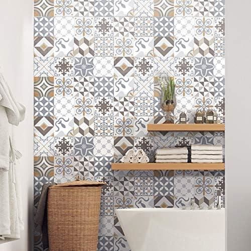 (24 Pièces) Stickers Carrelage Adhésif 15X15 Cm - Sticker Autocollant ...