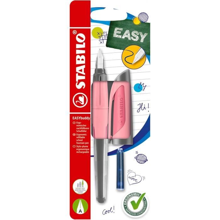 Stylo scolaire avec plume débutant A EASYbuddy Pastel rouge rose ...
