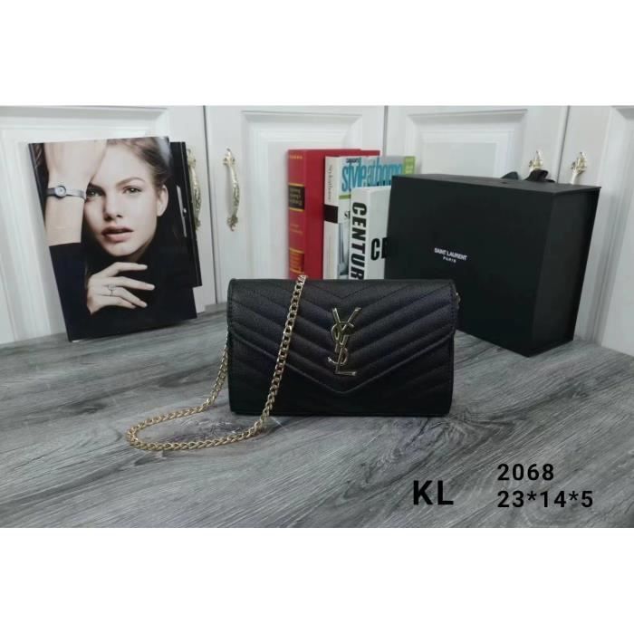 YSL cuir de vache une épaule cross cross cross sac femme noir ...