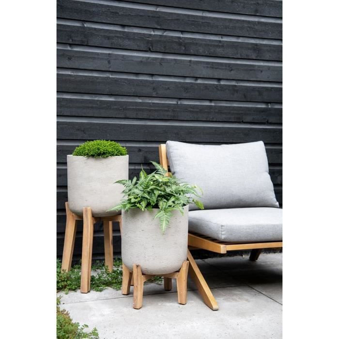 Charlie Feet Low Pot de Fleurs Fait Main sur Pieds en Bois (XL Ø 36 H ...