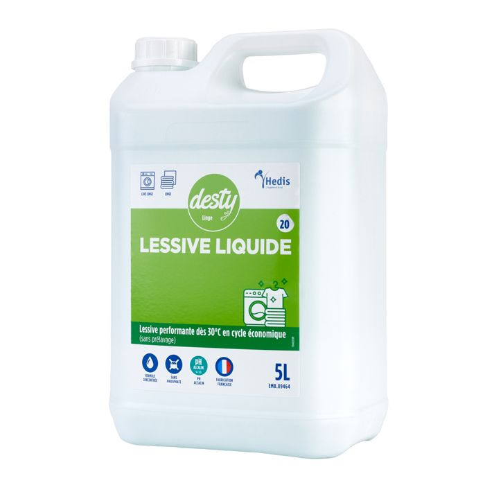 Desty Lessive Liquide Bidon de 5L - Elcopharma - Cdiscount Electroménager